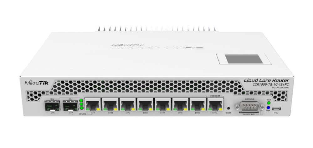 Cloud Core Router MikroTik CCR1009-7G-1C-1S+PC con 7 interfaces gigabit ...