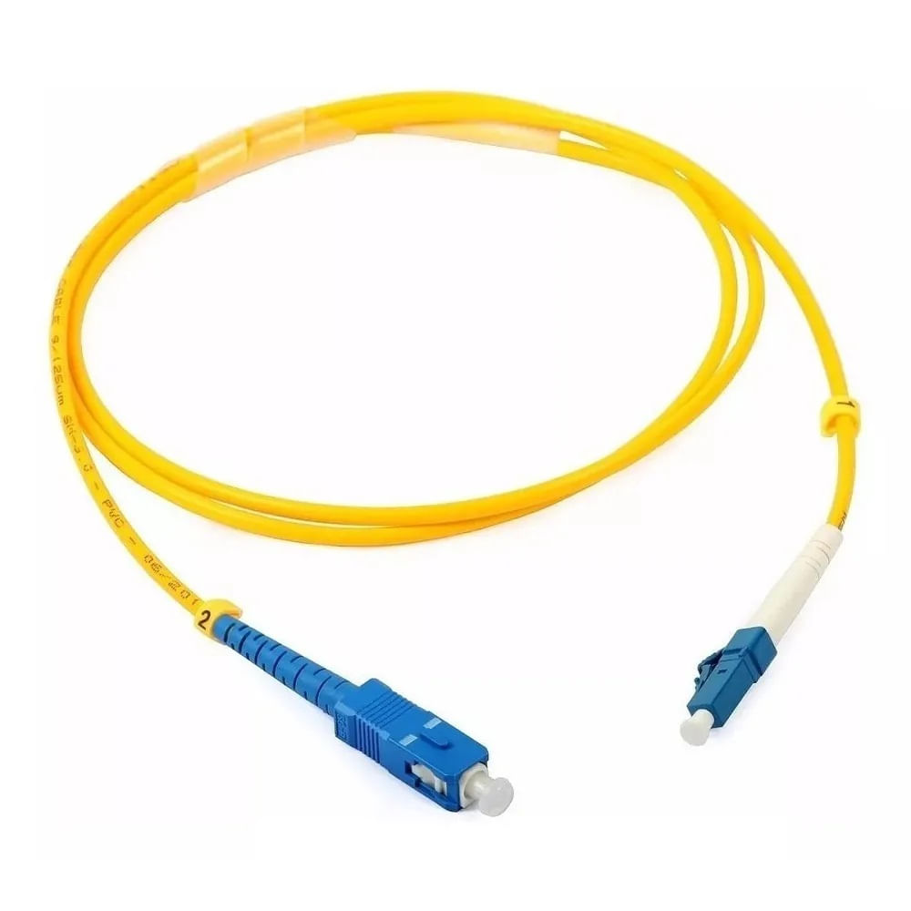 Patchcord de fibra monomodo simplex con conectores SC/UPC a LC/UPC con longitud de 2 metros ...