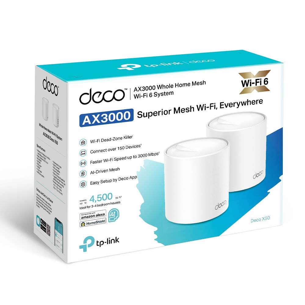Deco-X50(2-pack) Sistema Wi-Fi 6 Mesh para toda la casa AX3000